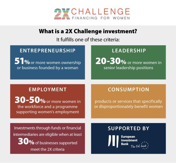 The European Investment Bank (EIB) adopts the 2X Challenge Criteria to increase its impact on ...