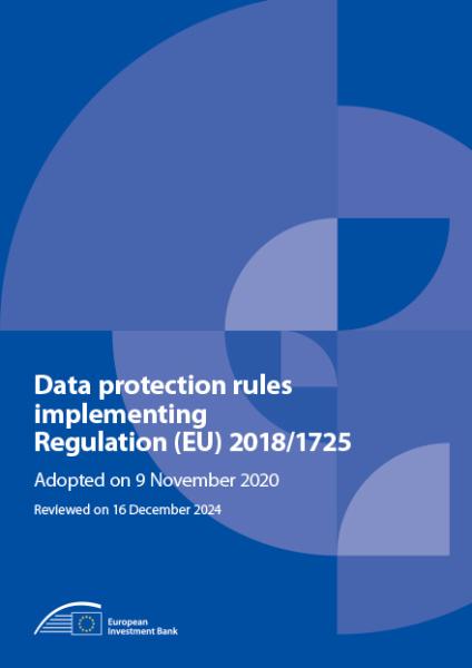 Data protection rules implementing Regulation (EU) 2018/1725