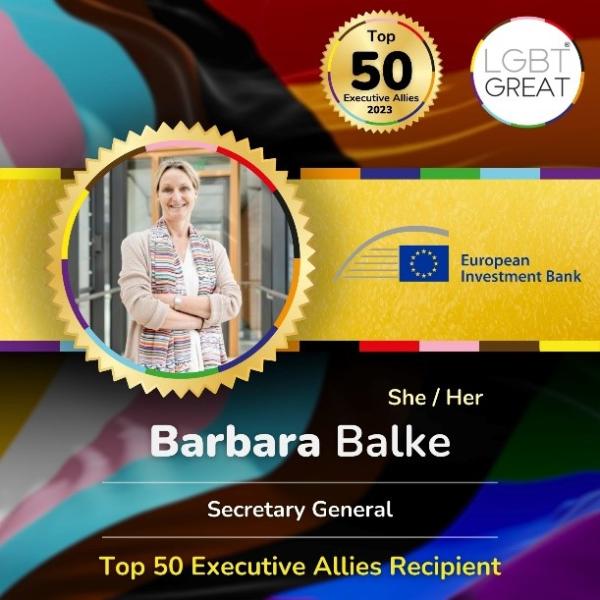 EIB Secretary General Barbara Balke named Top 50 Executive Ally by LGBT ...